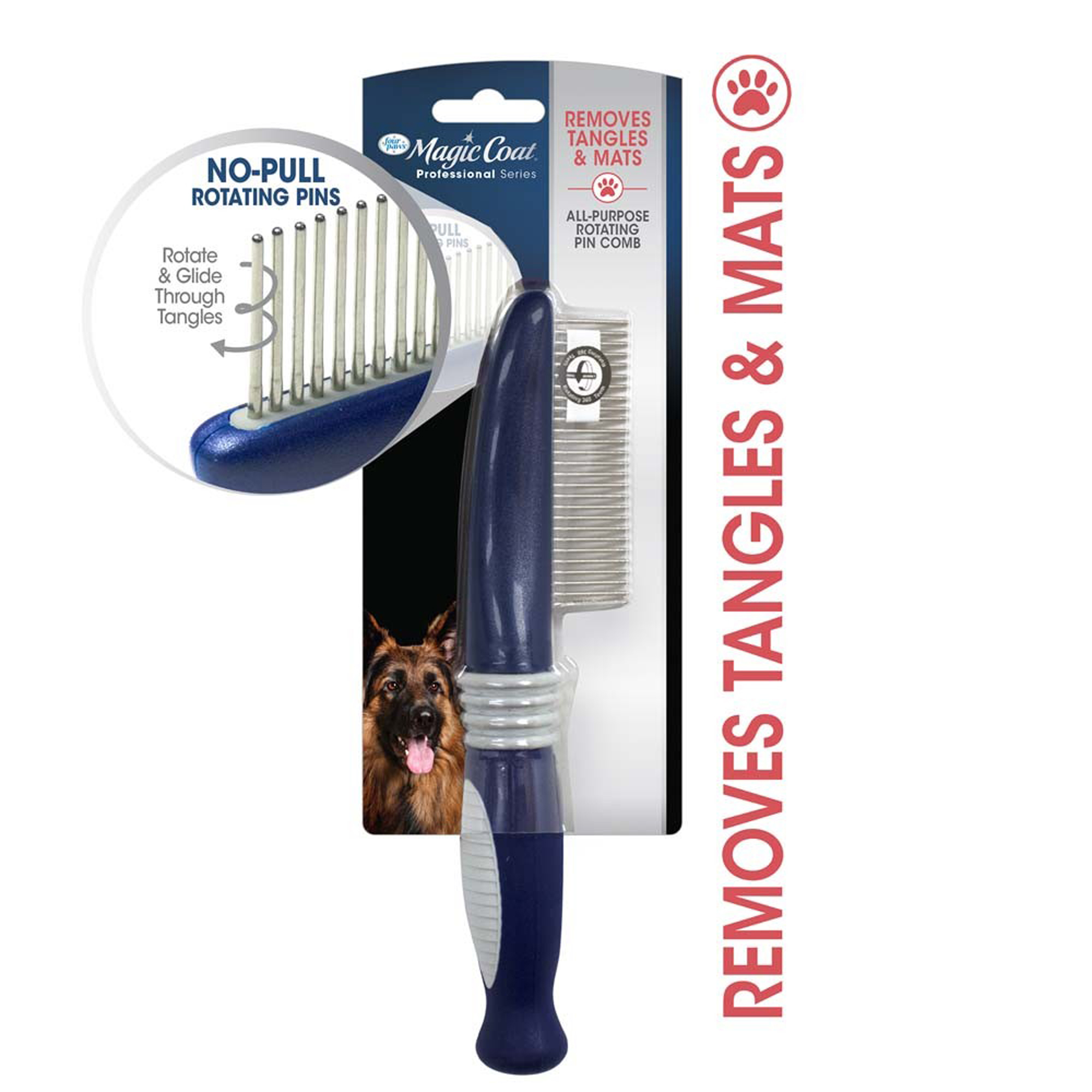 Four Paws Magic Coat Professional Series All-Purpose Rotating Pin Comb ...
